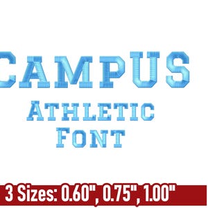 Campus Regular Athletic Script Embroidery Font | Varsity Machine ...