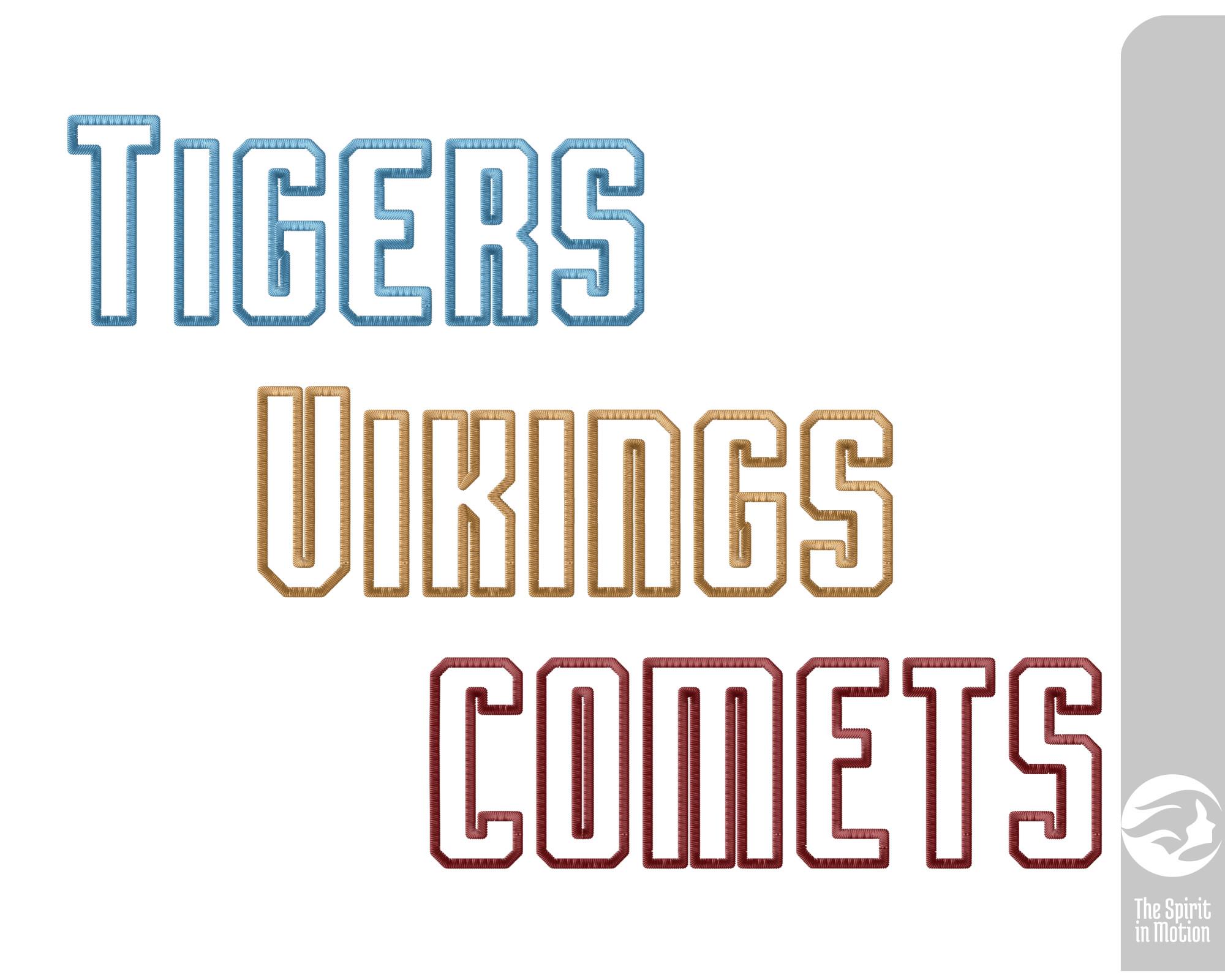 Spirit Varsity Applique Embroidery Font | College Embroidery Applique ...