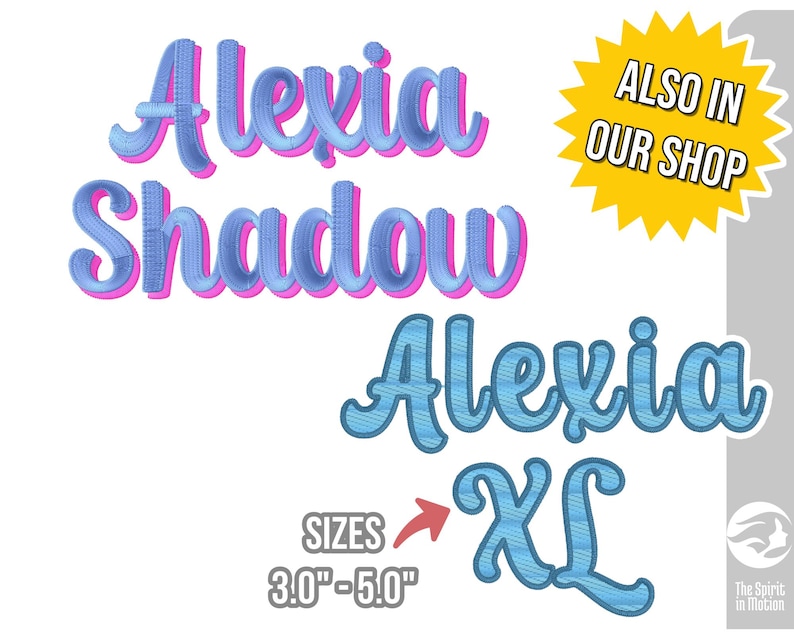 Alexia Bright Script Embroidery Font | Machine Embroidery Letters ...