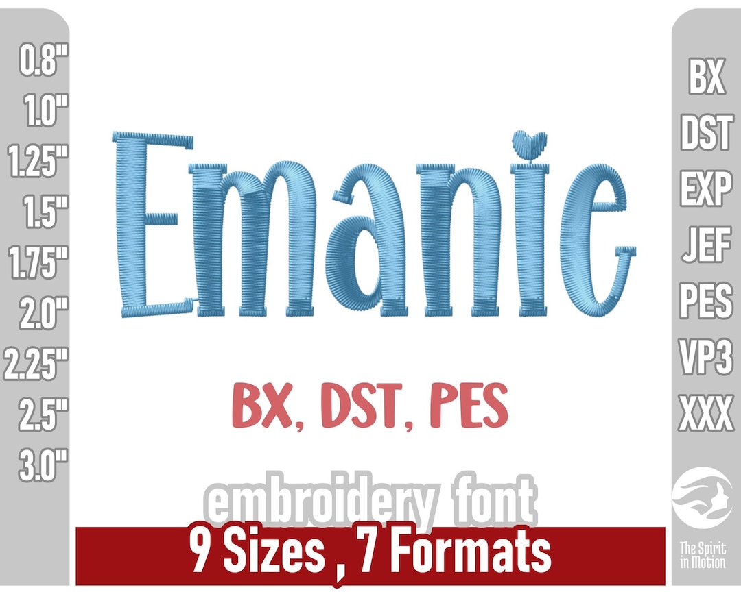 Emanie Cute Display Embroidery Font | Cartoon Machine Embroidery ...