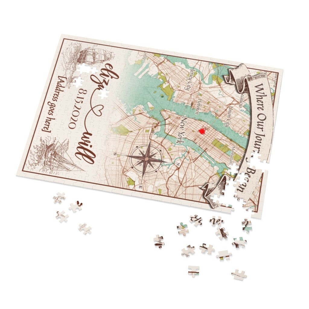 Custom Map Puzzle, Where We First Met | Personalized Engagement ...
