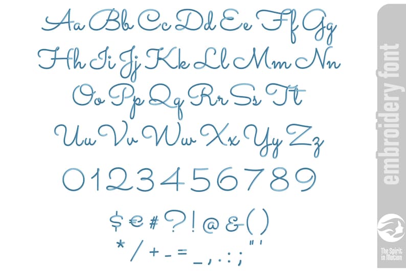 Sacramento Script Embroidery Font | Monoline Machine Embroidery Letters ...