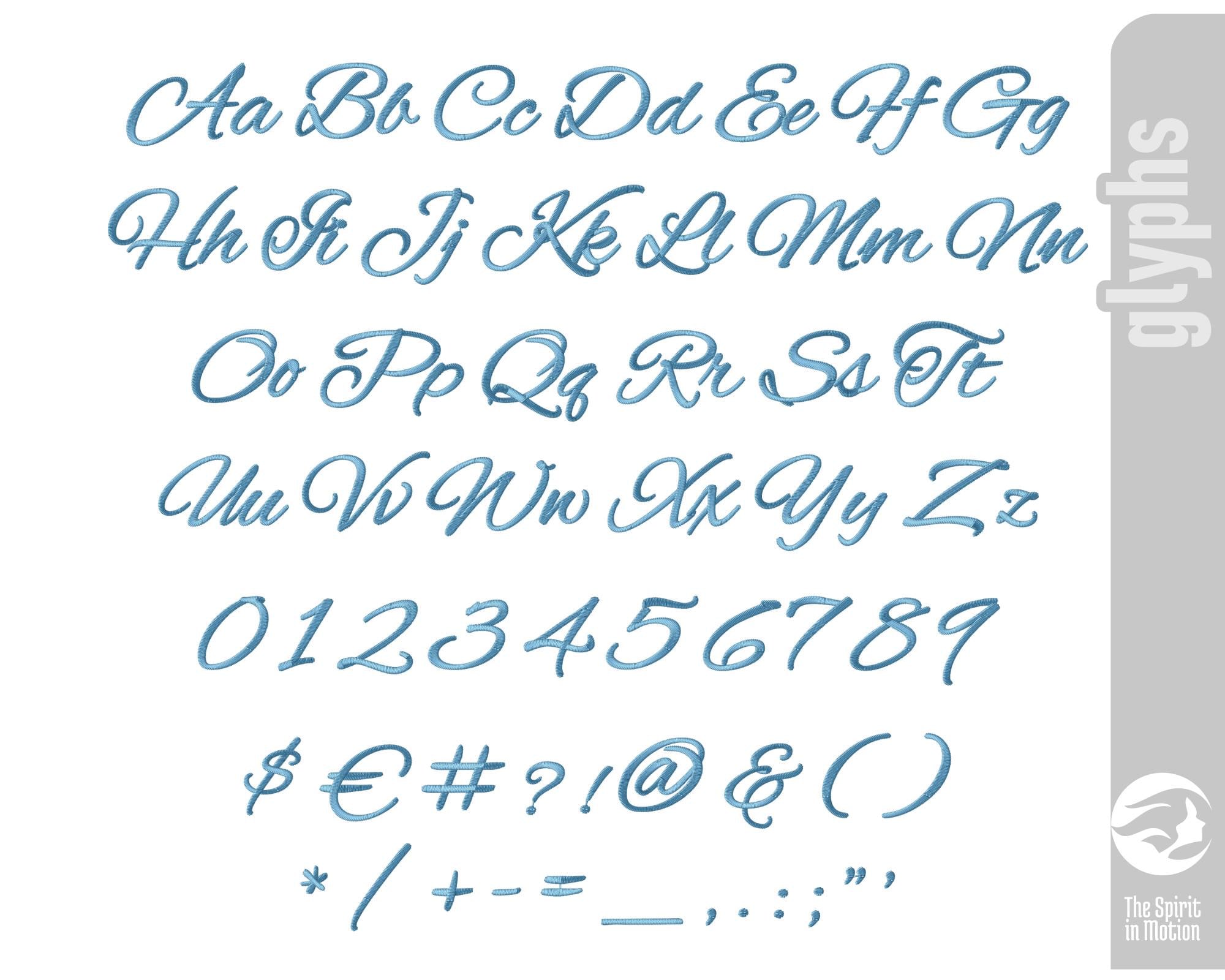 Alex Brush Script Embroidery Font | Machine Embroidery Alphabet | PES ...