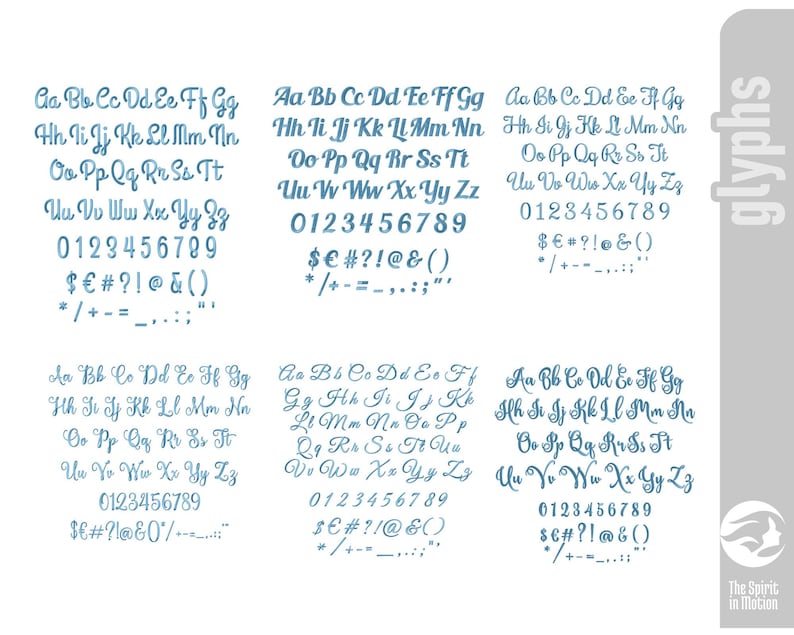 Script Embroidery Font Bundle #1 | 10 Hand-digitized Script Fonts ...