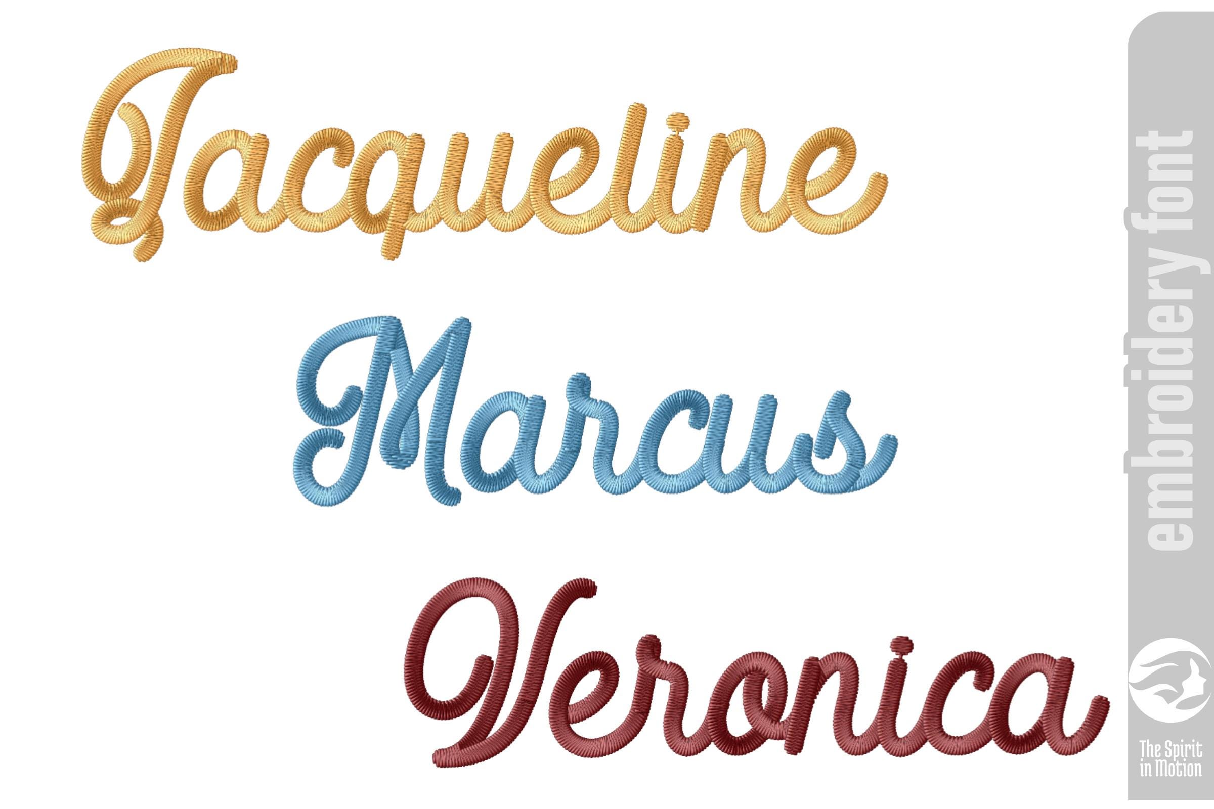 Script Embroidery Font Bundle #3 | 8 Hand-digitized Script Fonts ...