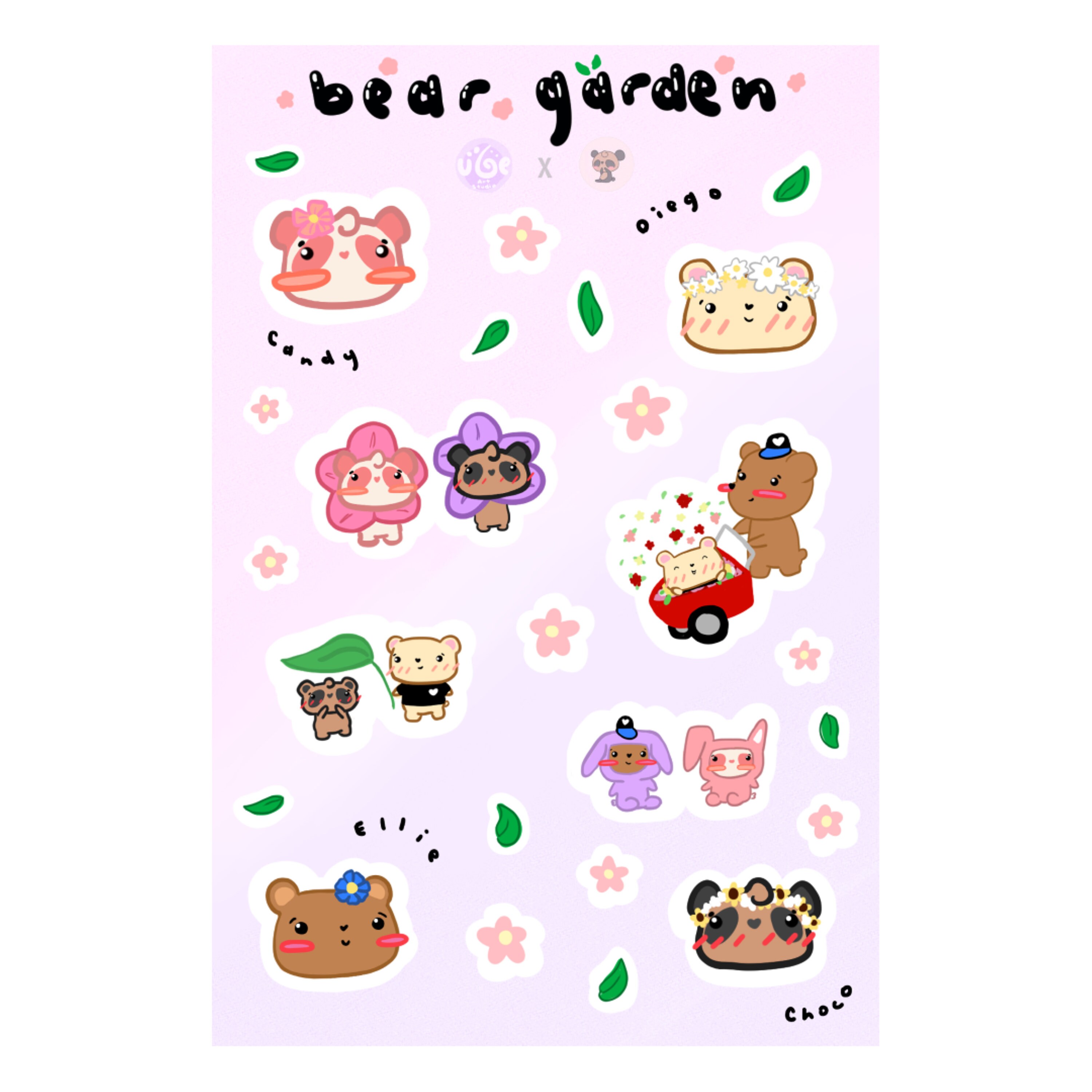 UAS X TLC Bear Garden | Kawaii Cute Sticker Sheet Bears Journaling ...