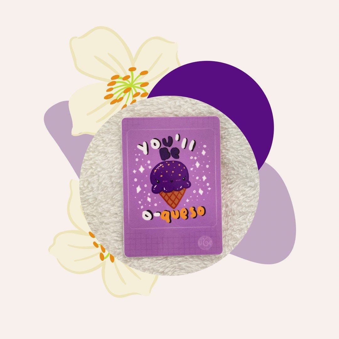 Ube Queso Kiss Cut Sticker | Kawaii Filipino Sticker Craft Stationery ...