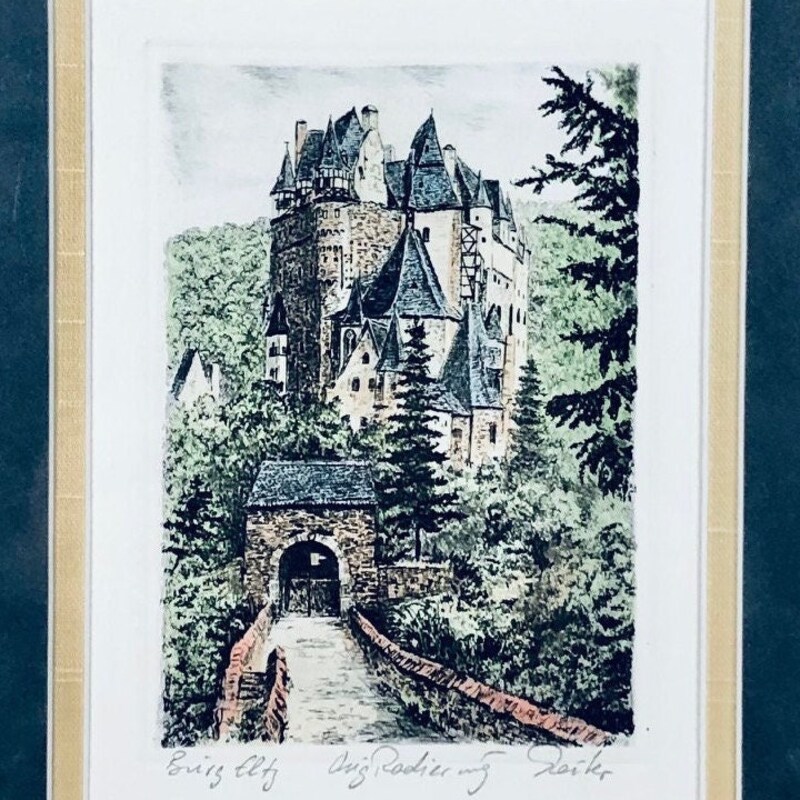 Hand Colored Etching - Etsy