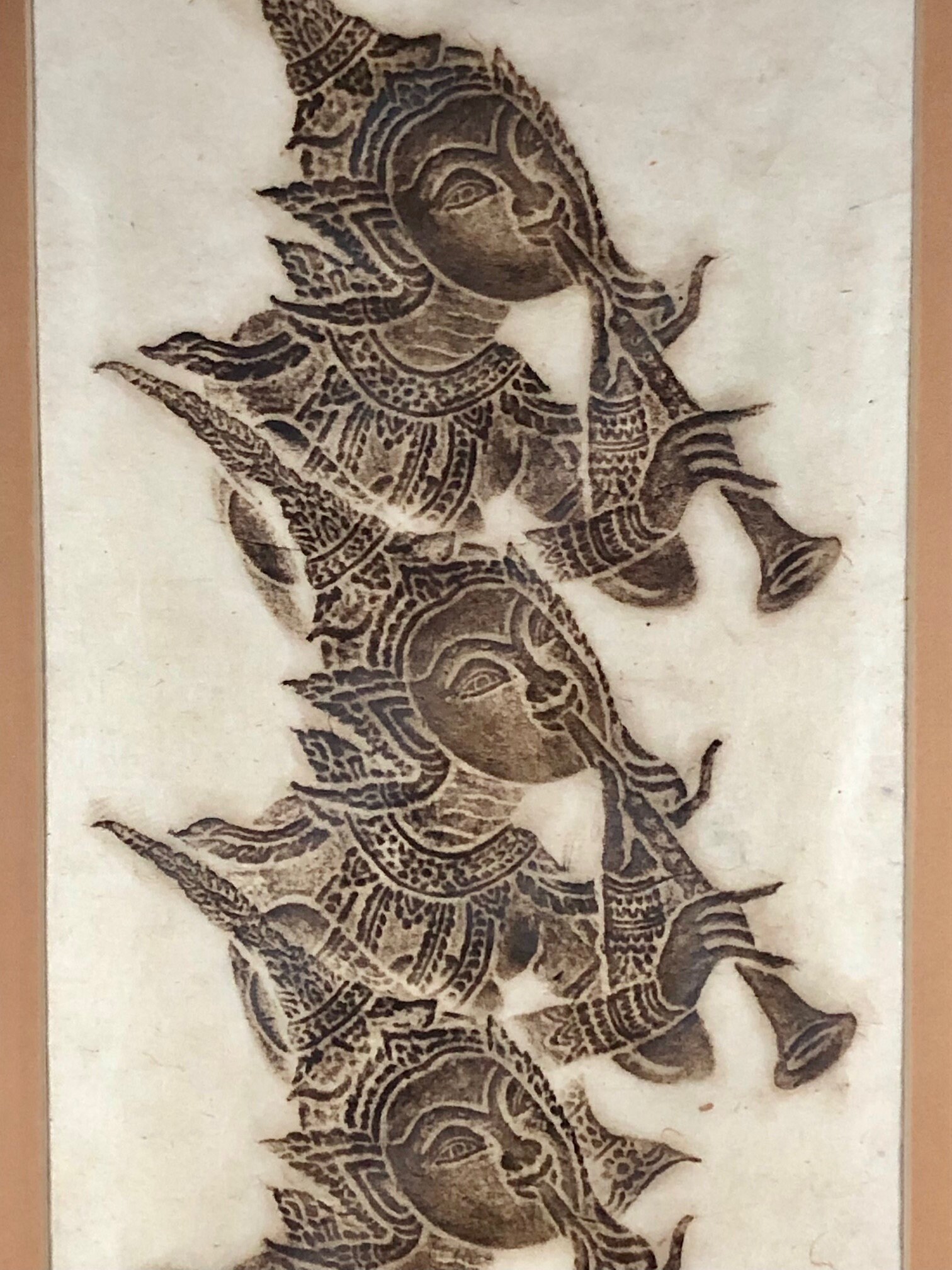 Three Thai Flutists Thai Chalk Ink Temple Rubbing - Etsy