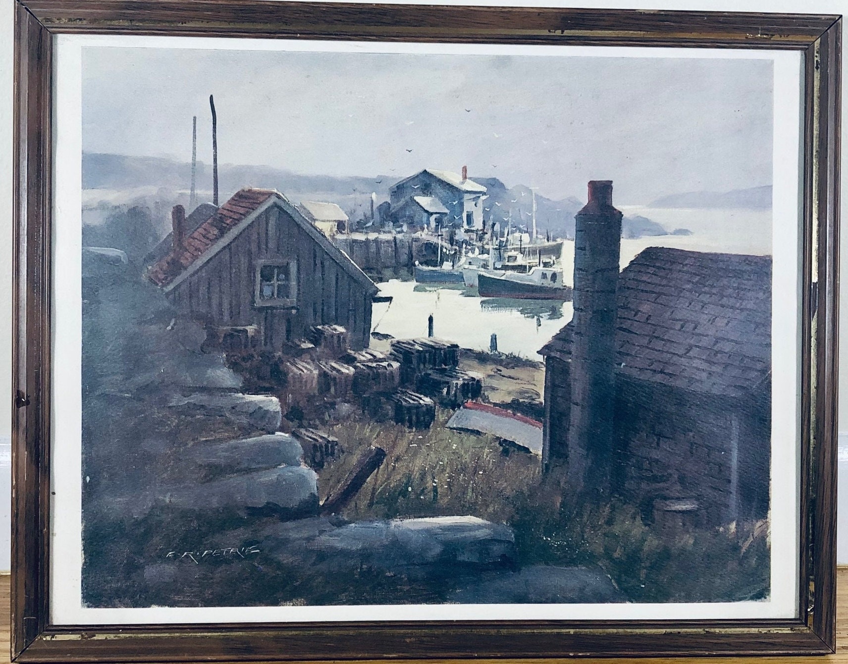 New England Harbor View - Watercolor Print (ferdinand Ralph Petrie) - Etsy