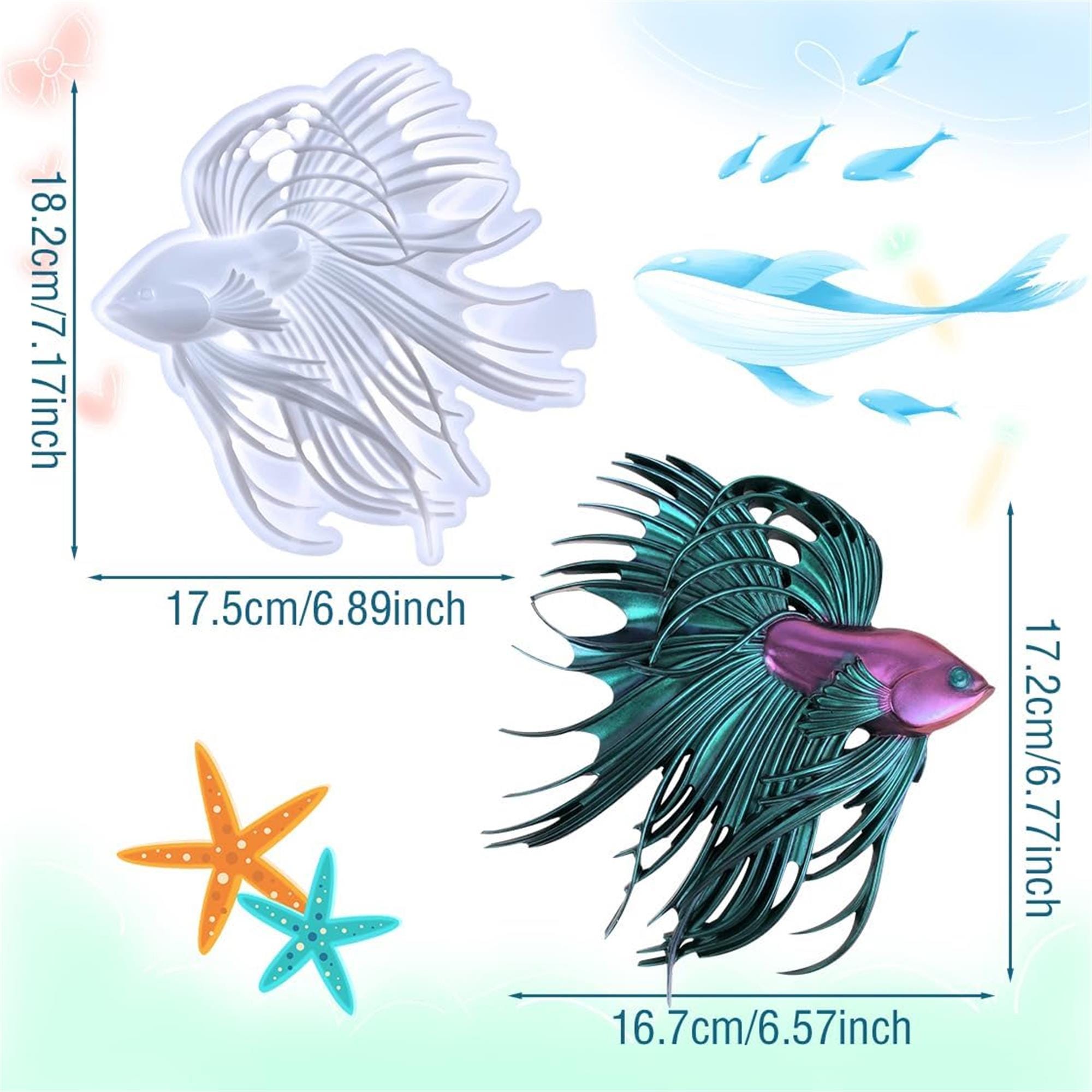 3D Betta Fish Silicone Mold, Wall Art Resin, Epoxy Molds - Etsy