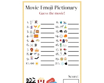 Emoji Movie Pictionary | Etsy