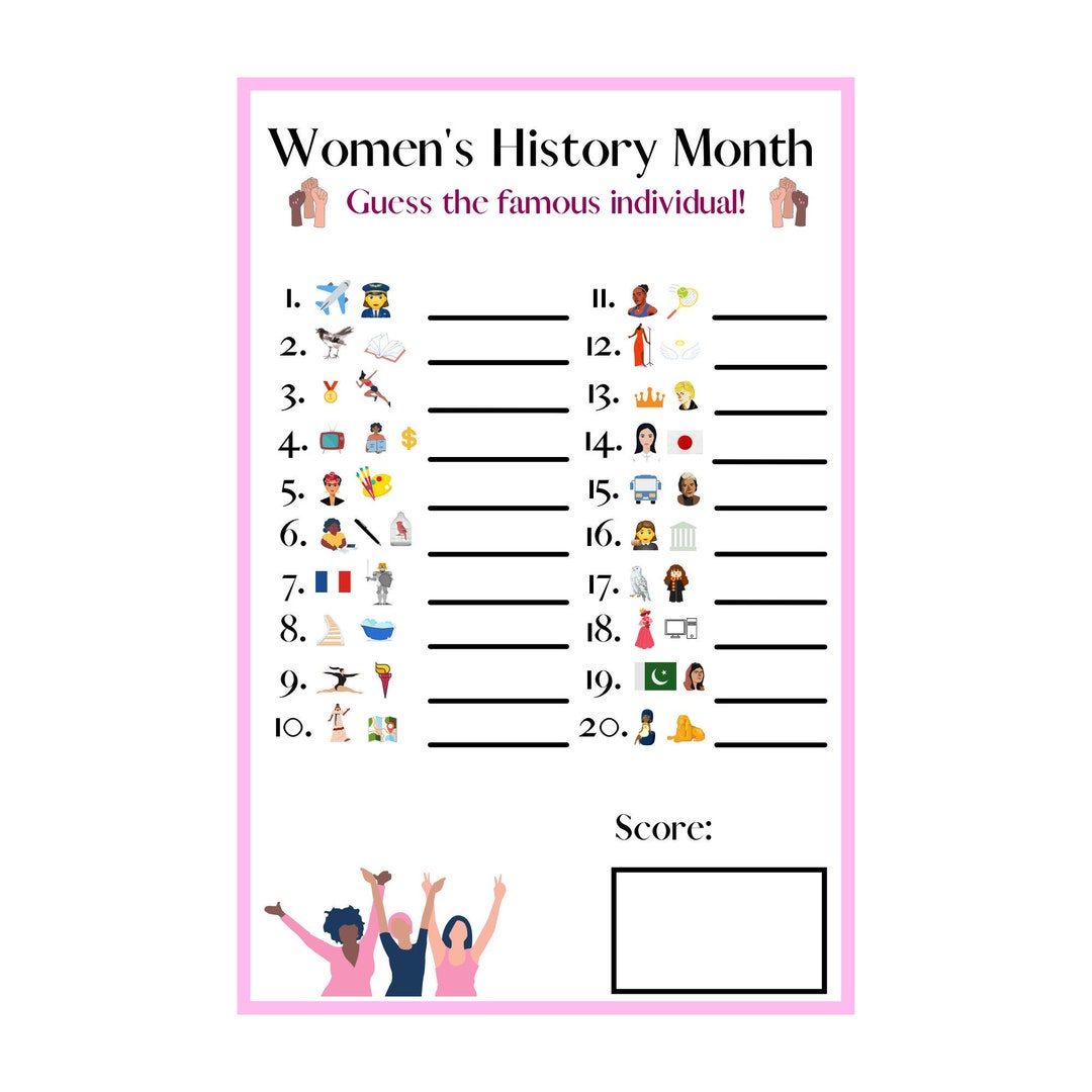 Buy Womens History Month Emoji Pictionary Game / International Online ...