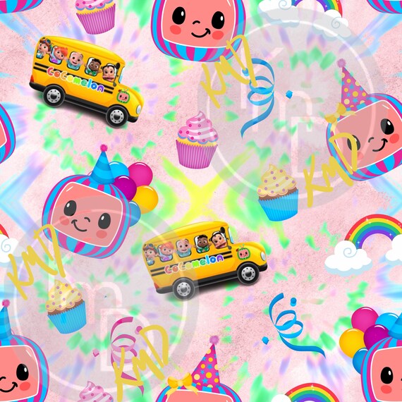 Cocomelon Birthday Digital Paper Seamless Pattern JPG - Etsy