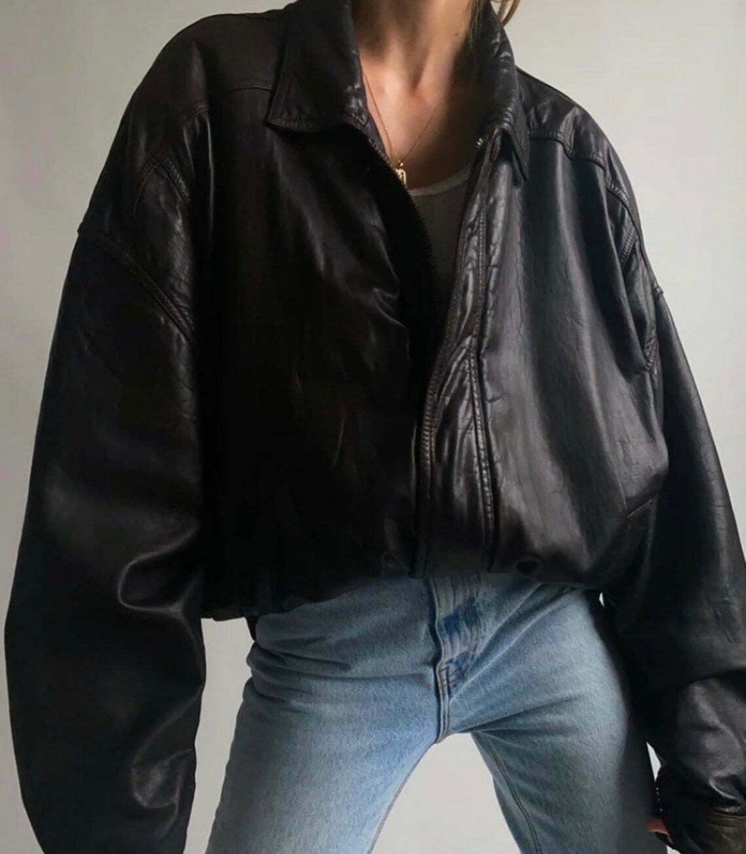 90s Retro Jacket Vintage Leather Jacket Oversized Leather - Etsy UK