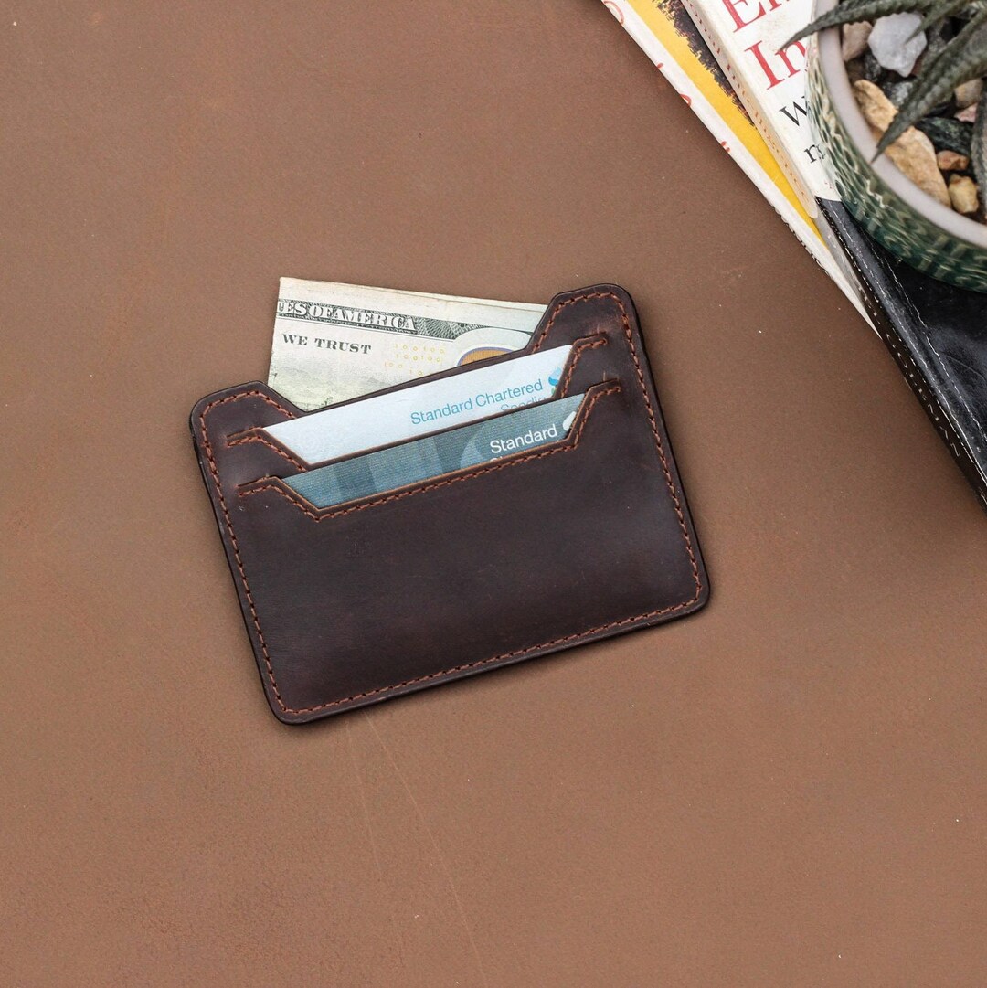 Leather Card Holder Minimalist Card Holder Wallet Credit - Etsy