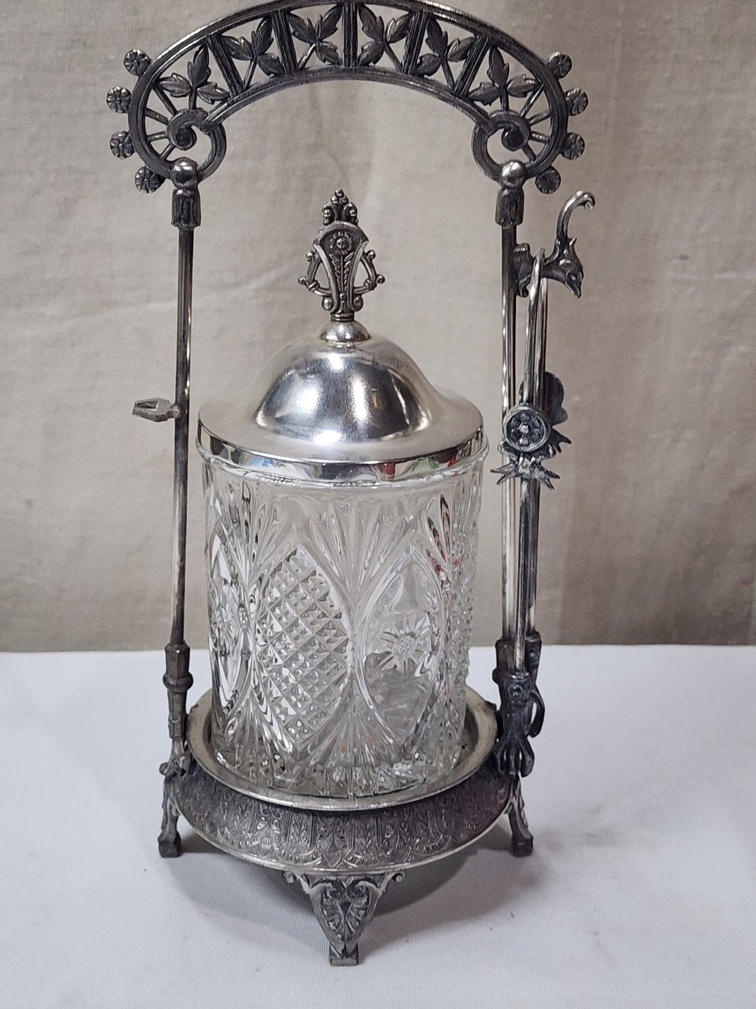 Antique Victorian Pickle Jar, Meriden B. Company Caster Set /W Tong - Etsy