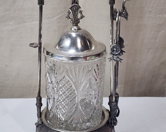 Antique Victorian Pickle Jar, Meriden B. Company Caster Set /W Tong - Etsy