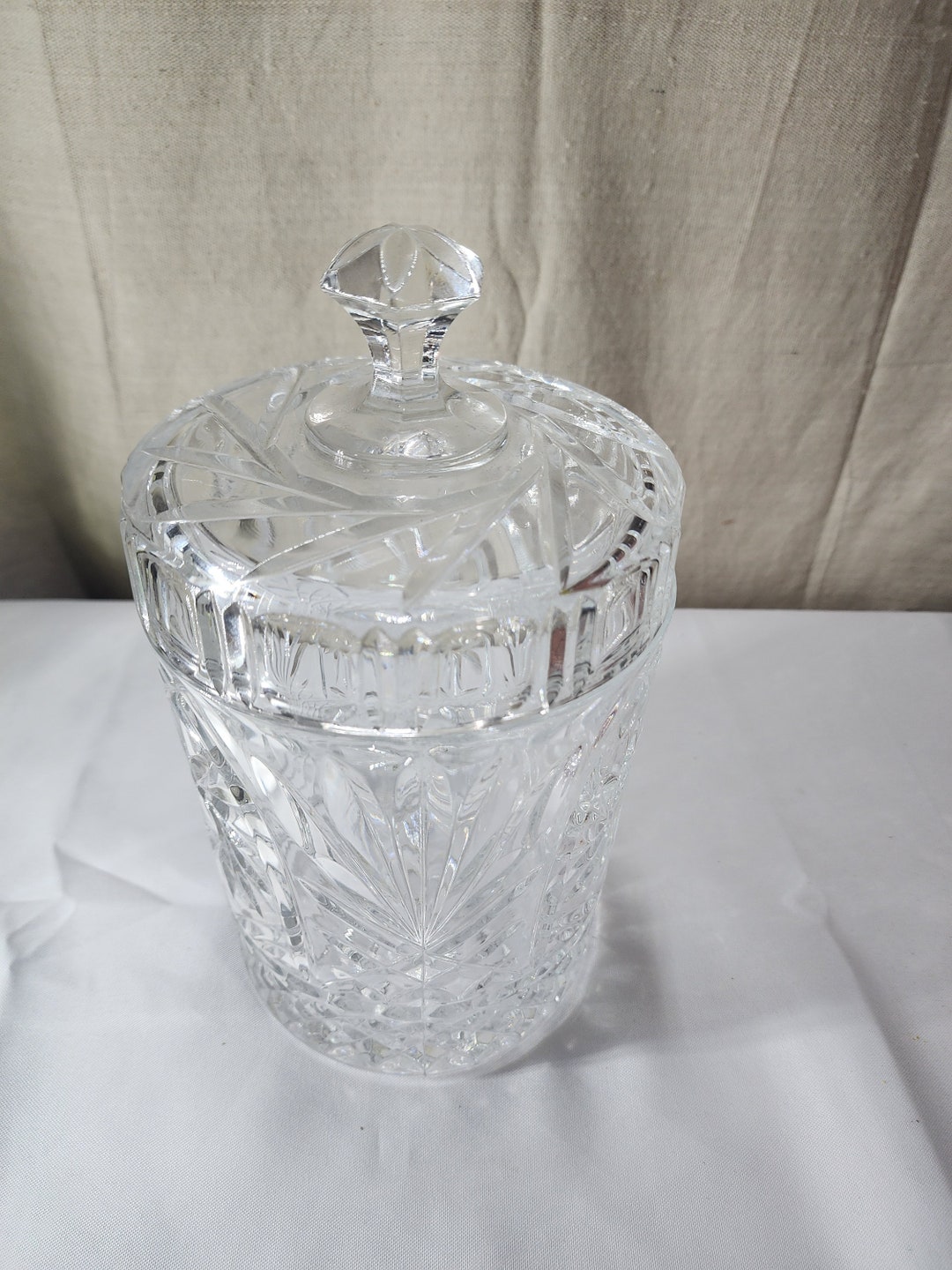 St George Crystal Large Biscuit Barrel and Lid 10 1/2" H - Etsy