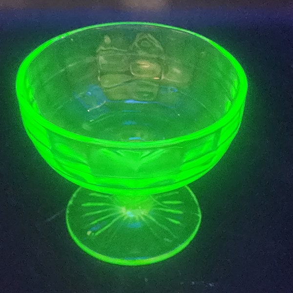 Green Block Optic Depression Glass - Etsy