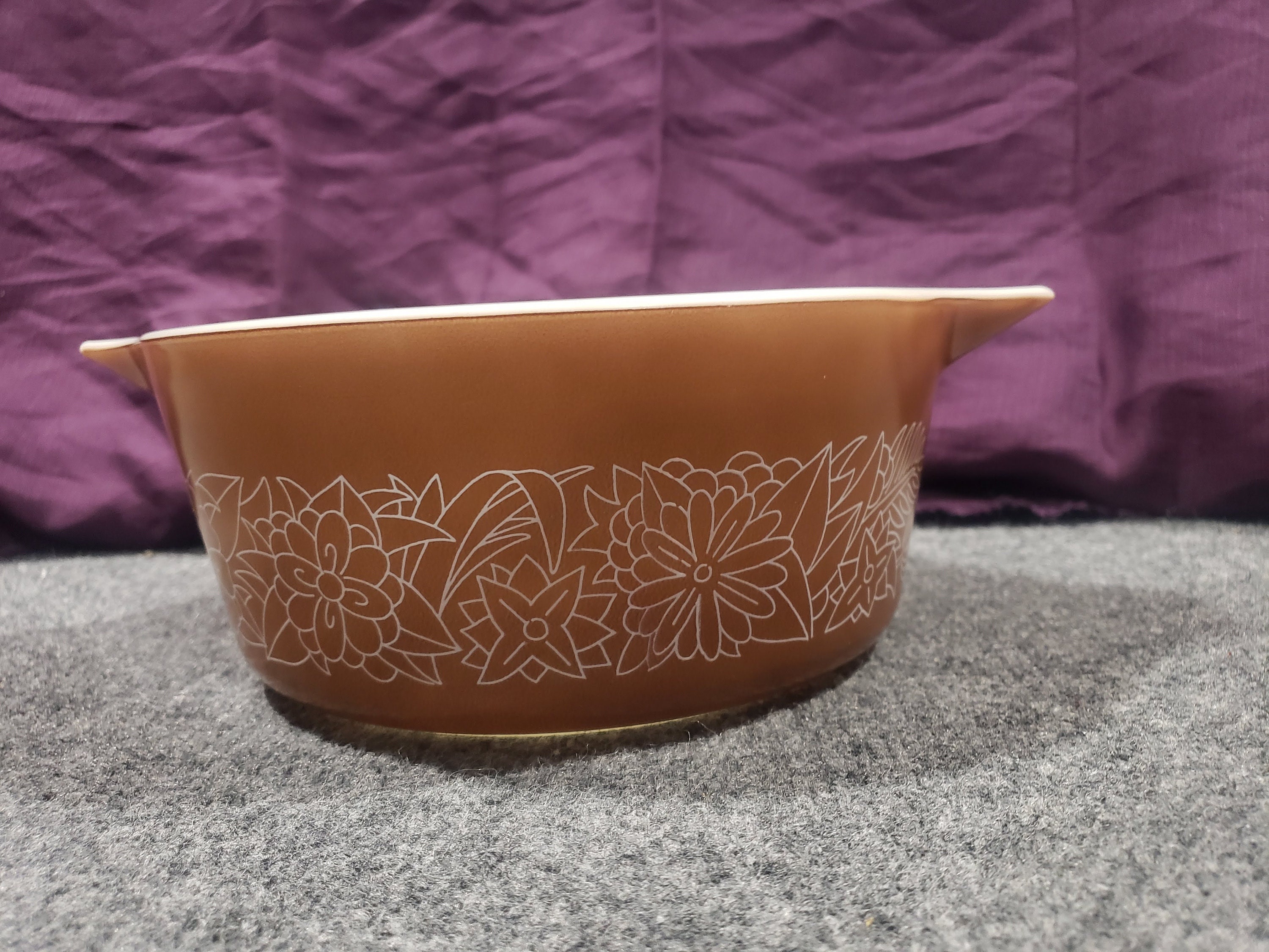 Vintage Pyrex Woodland Brown 475B Casserole Bowl Dish NO Lid 2 1/2 QtÂ ...