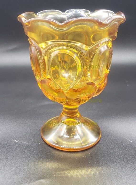 Amber Glass Compote LE Smith Moon and Stars Vintage 6 - Etsy