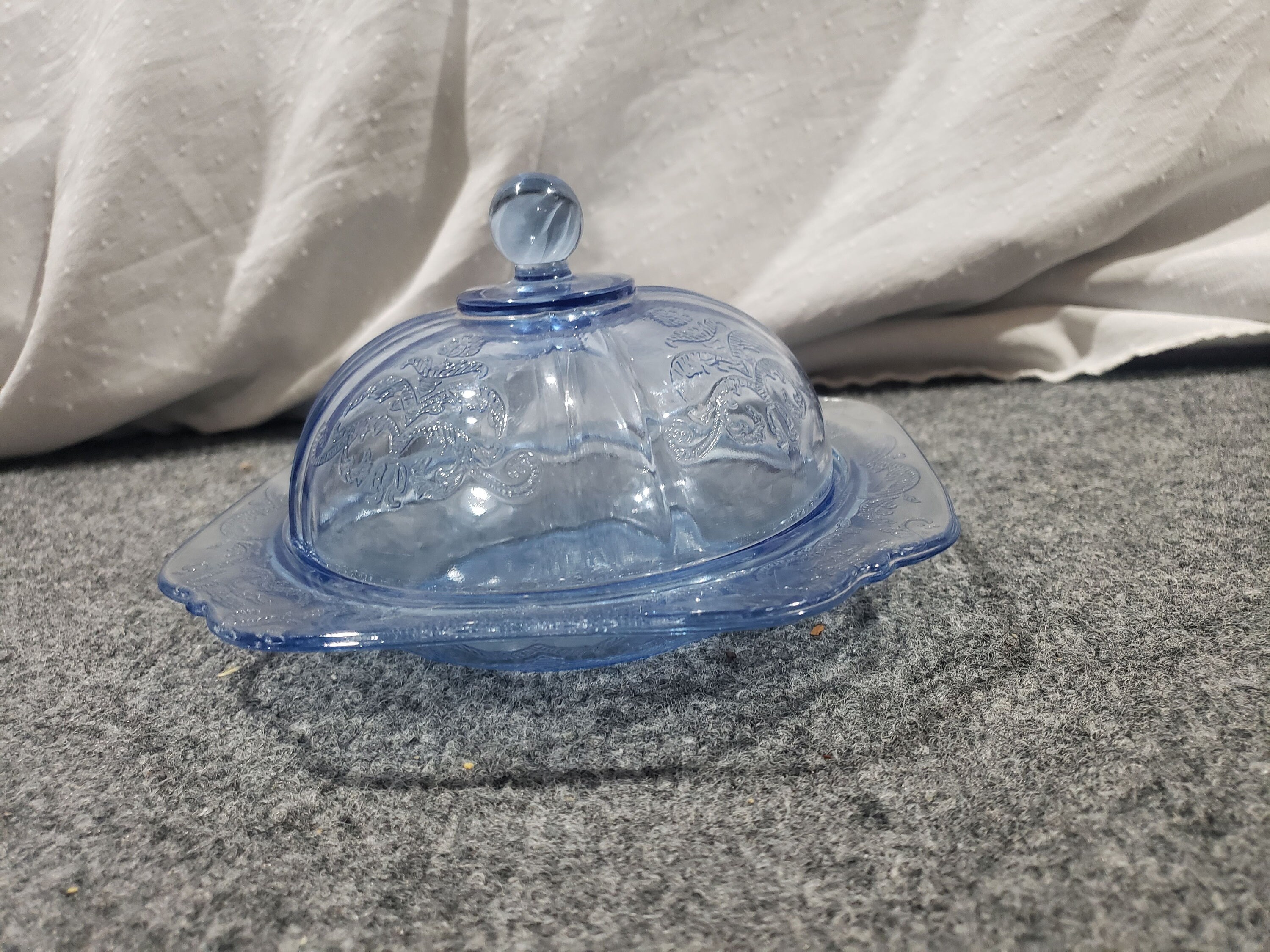 Vintage Indiana Glass Blue Recollection Madrid Federal Glass Etsy