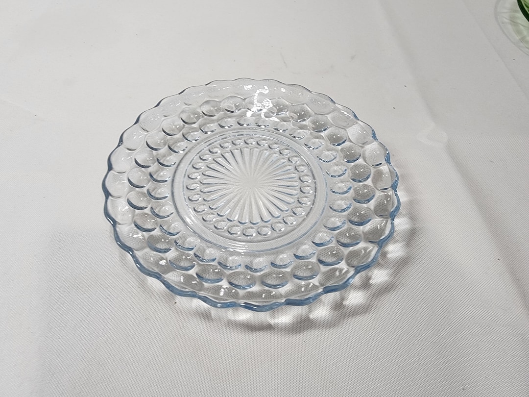 Vintage Blue Anchor Hocking Glass Bread Plate 6 5/8" W - Etsy