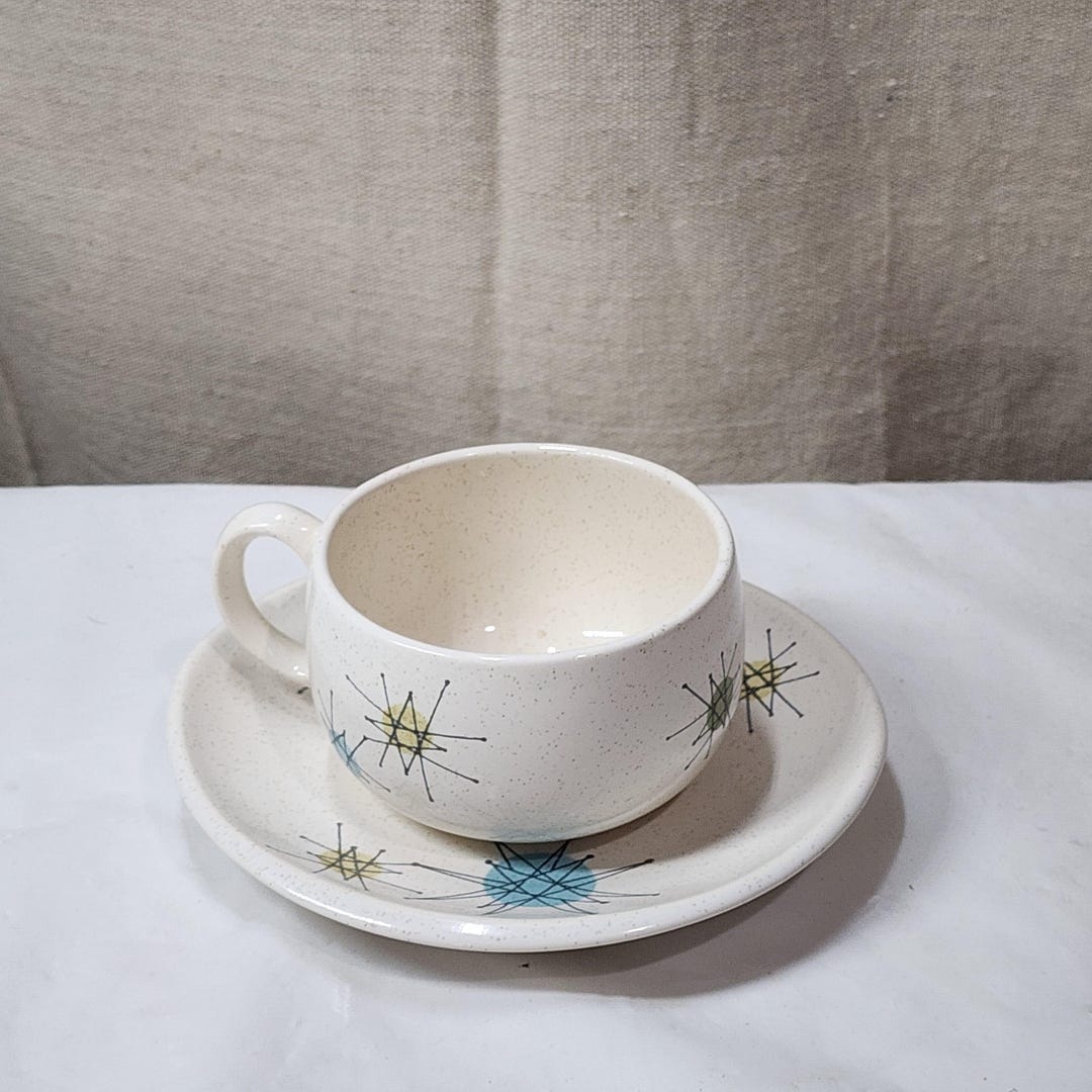 Vintage Franciscan Atomic Starbust MCM Cup and Saucer Atomic Mid ...