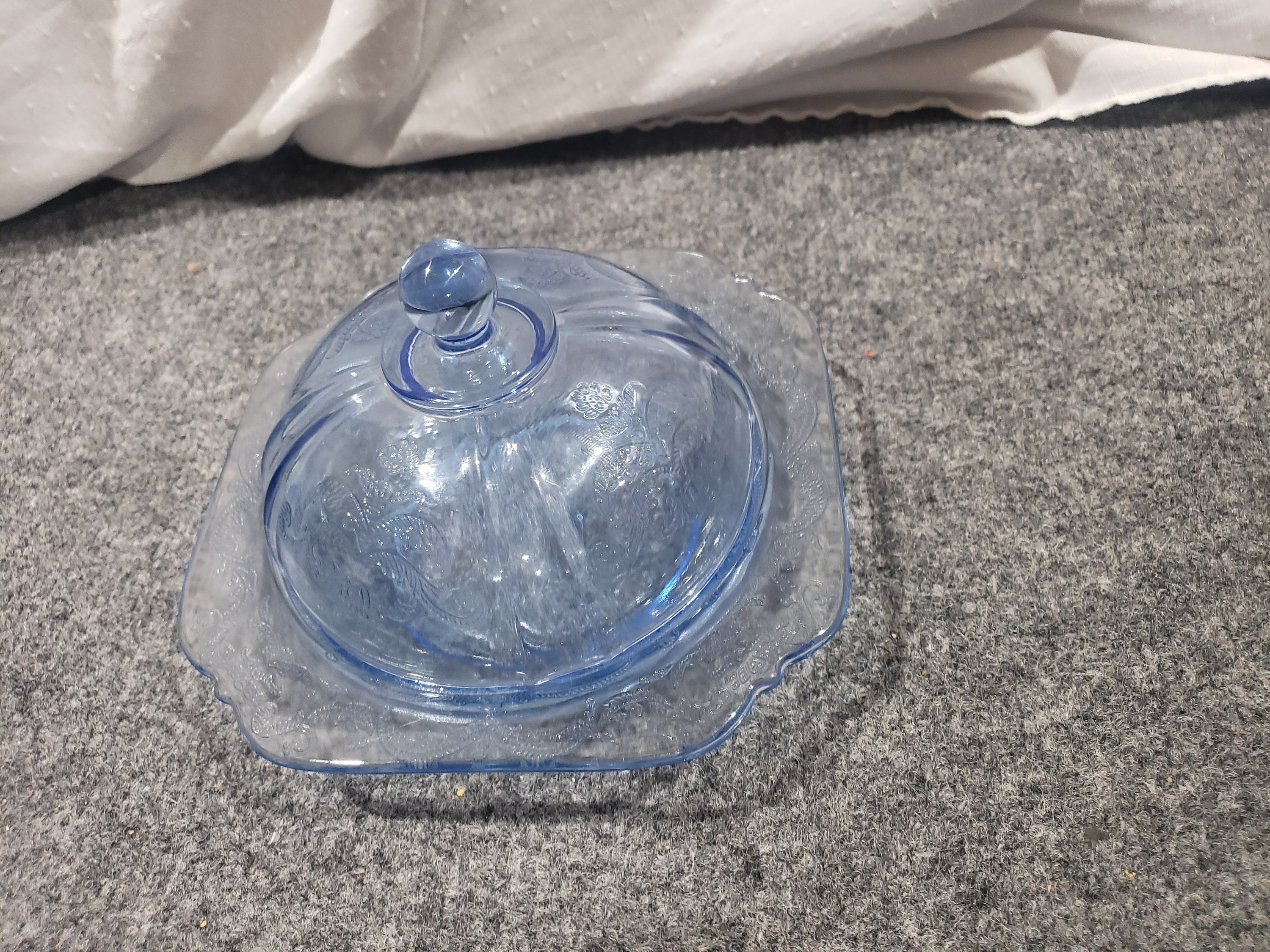 Vintage Indiana Glass Blue Recollection Madrid Federal Glass Etsy