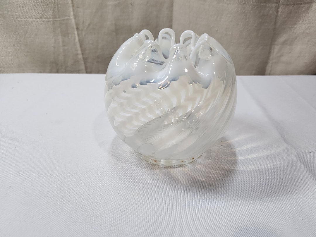 Vintage Fenton Rose Bowl 8 Cripped - Etsy