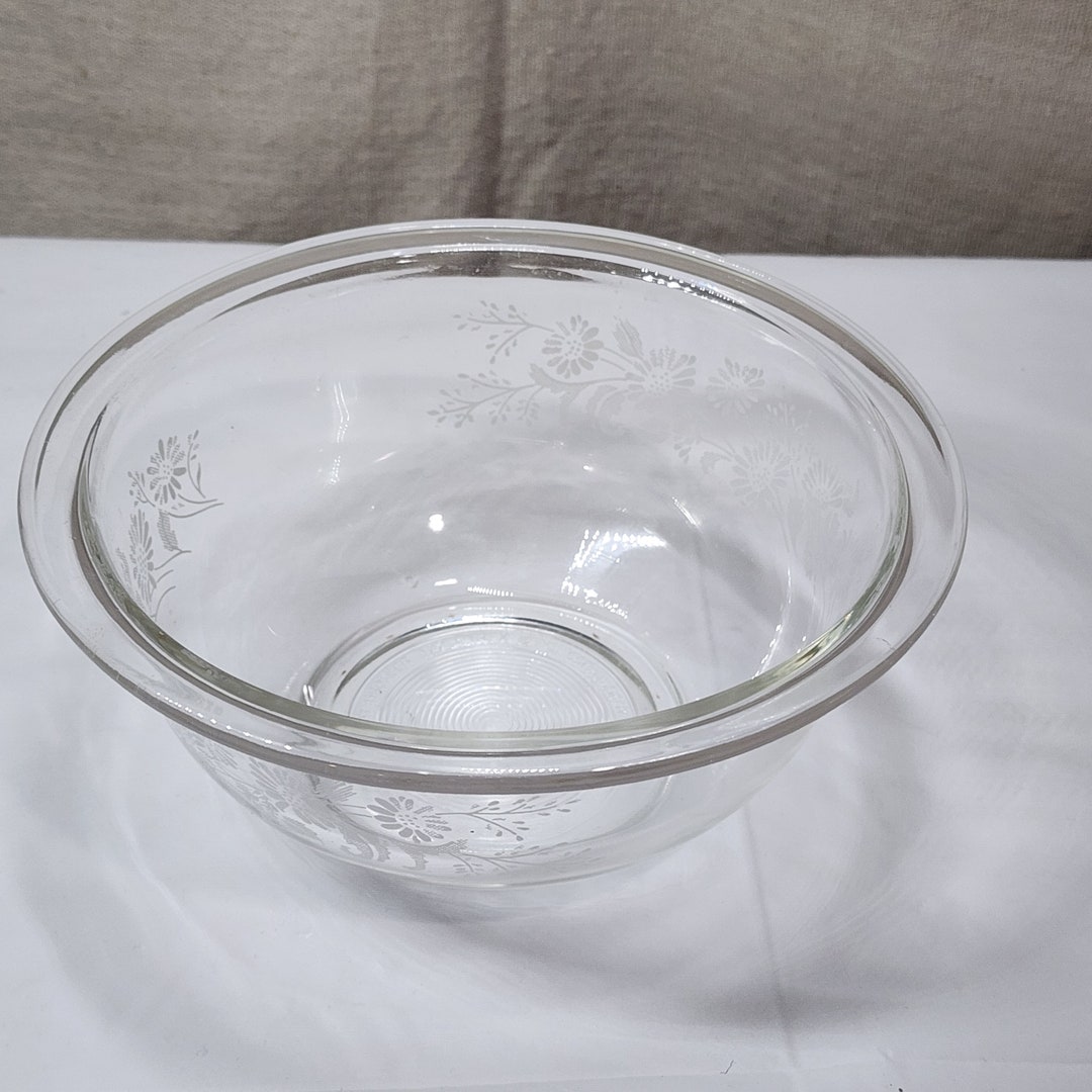 Vintage Pyrex Mixing Bowl Colonial Mist Clear White Daisy 322 - Etsy