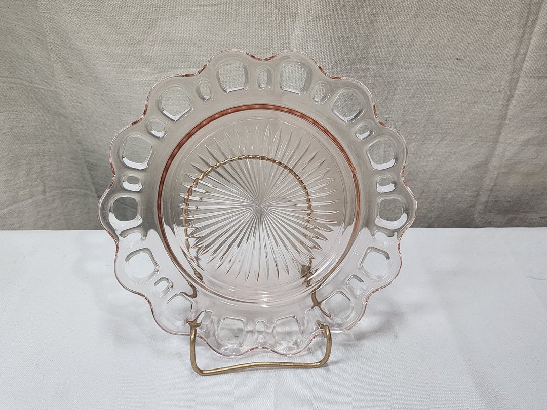 Vintage Old Colony Lace Edge Open Lace Pink 8 1/4" Luncheon Plate - Etsy