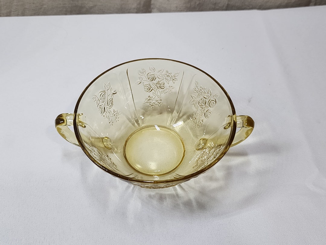 Vintage Federal Glass Amber Cream Soup Bowl Sharon Cabbage Rose - Etsy