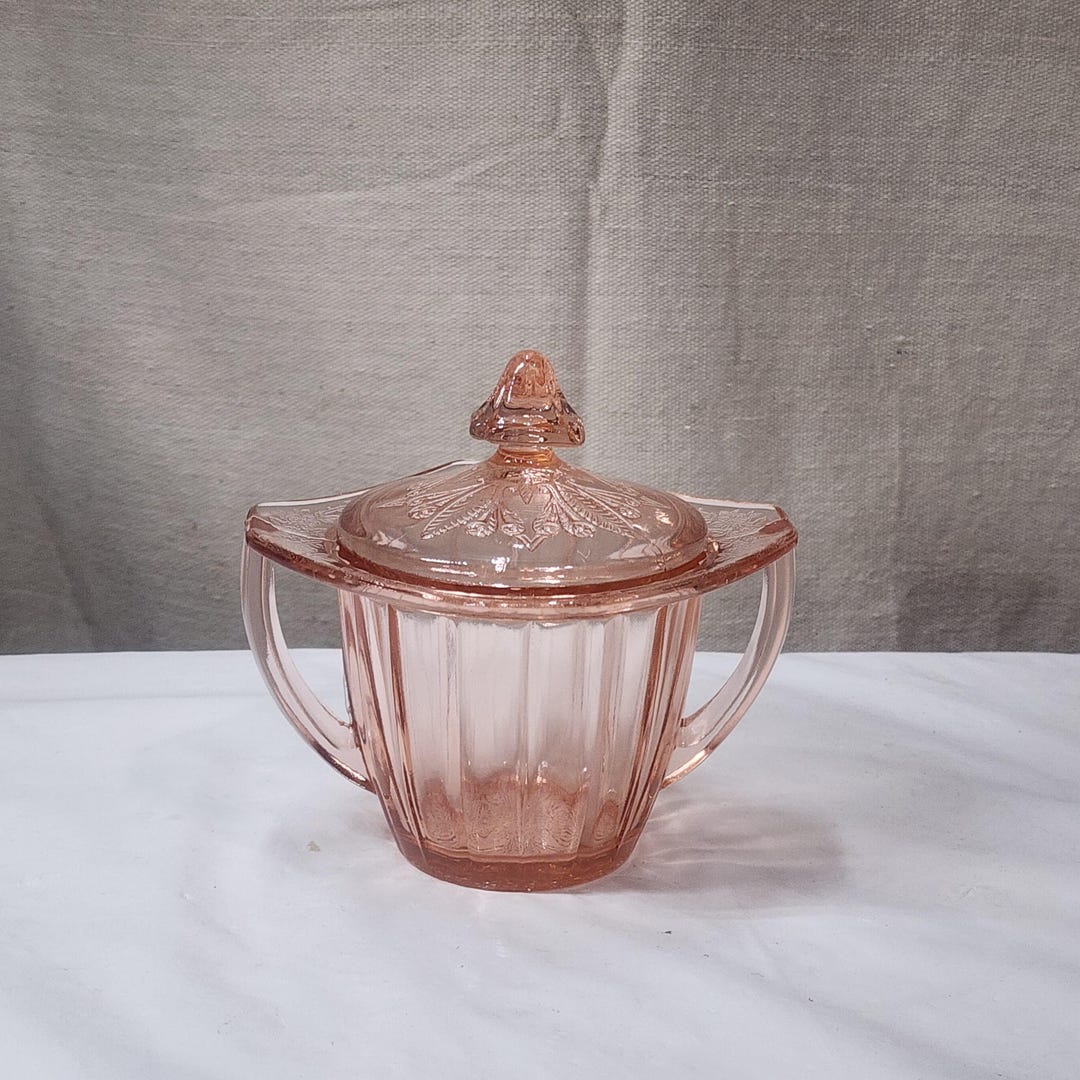 Vintage Jeannette Adam Pink Depression Glass Sugar Bowl With Lid - Etsy