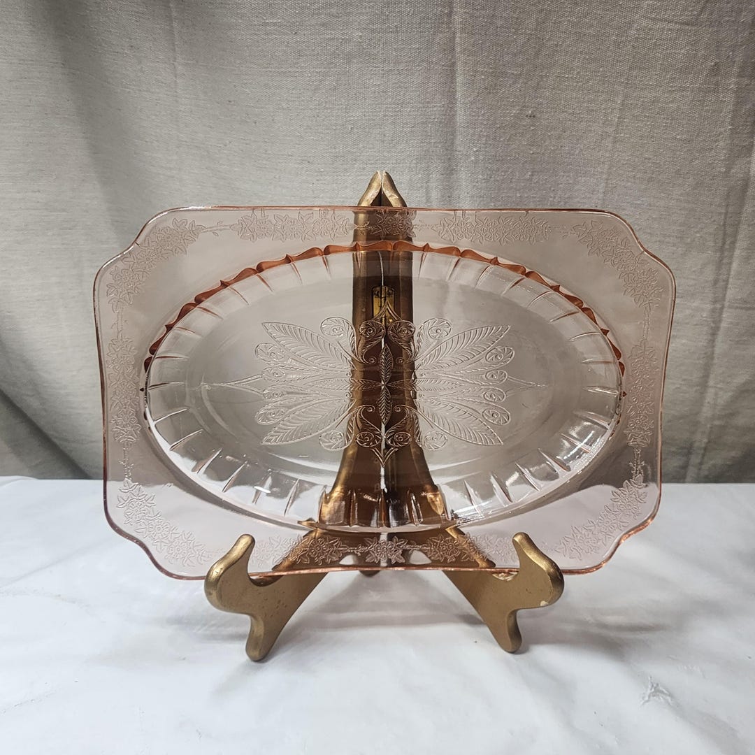 Vintage Jeannette Adam Pink Depression Glass Oval Platter 11 3/4" - Etsy
