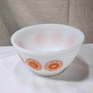 Vintage Agee Pyrex Rare Orange Doily Pattern 7 1/4 Inch Mixing Bowl ...