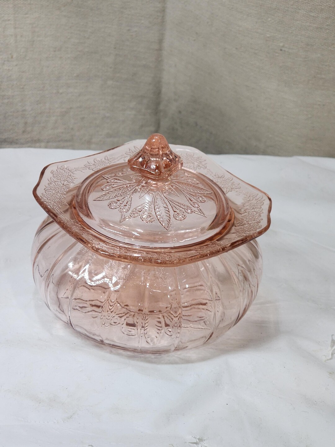 Vintage Jeannette Depression Pink Adam Candy Dish - Etsy