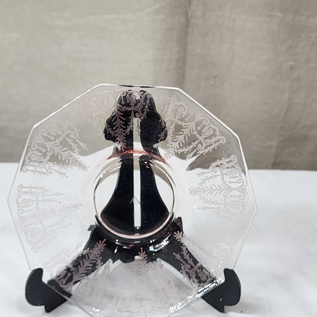 Vintage Pink Cambridge Glass Cleo Saucer Decagon Pattern - Etsy