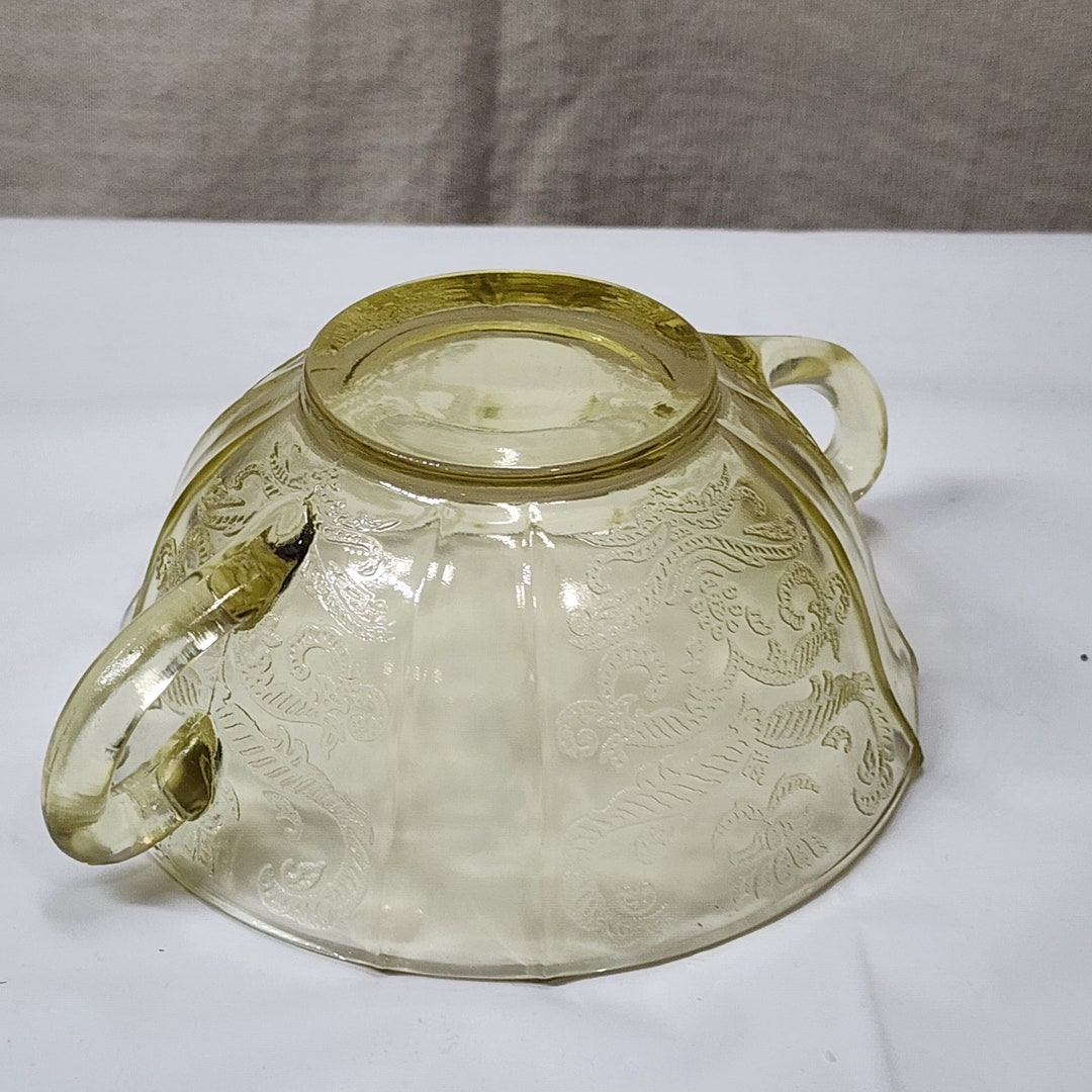 Vintage Federal Depression Glass Amber Madrid Depression Glass Cream ...