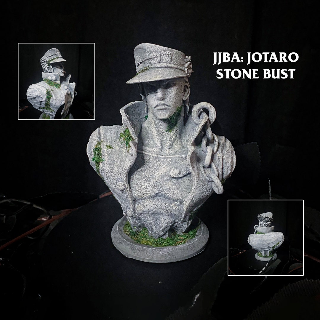Jotaro - JJBA Stone Bust | 3D Printed Resin Figure, Anime Collectible ...