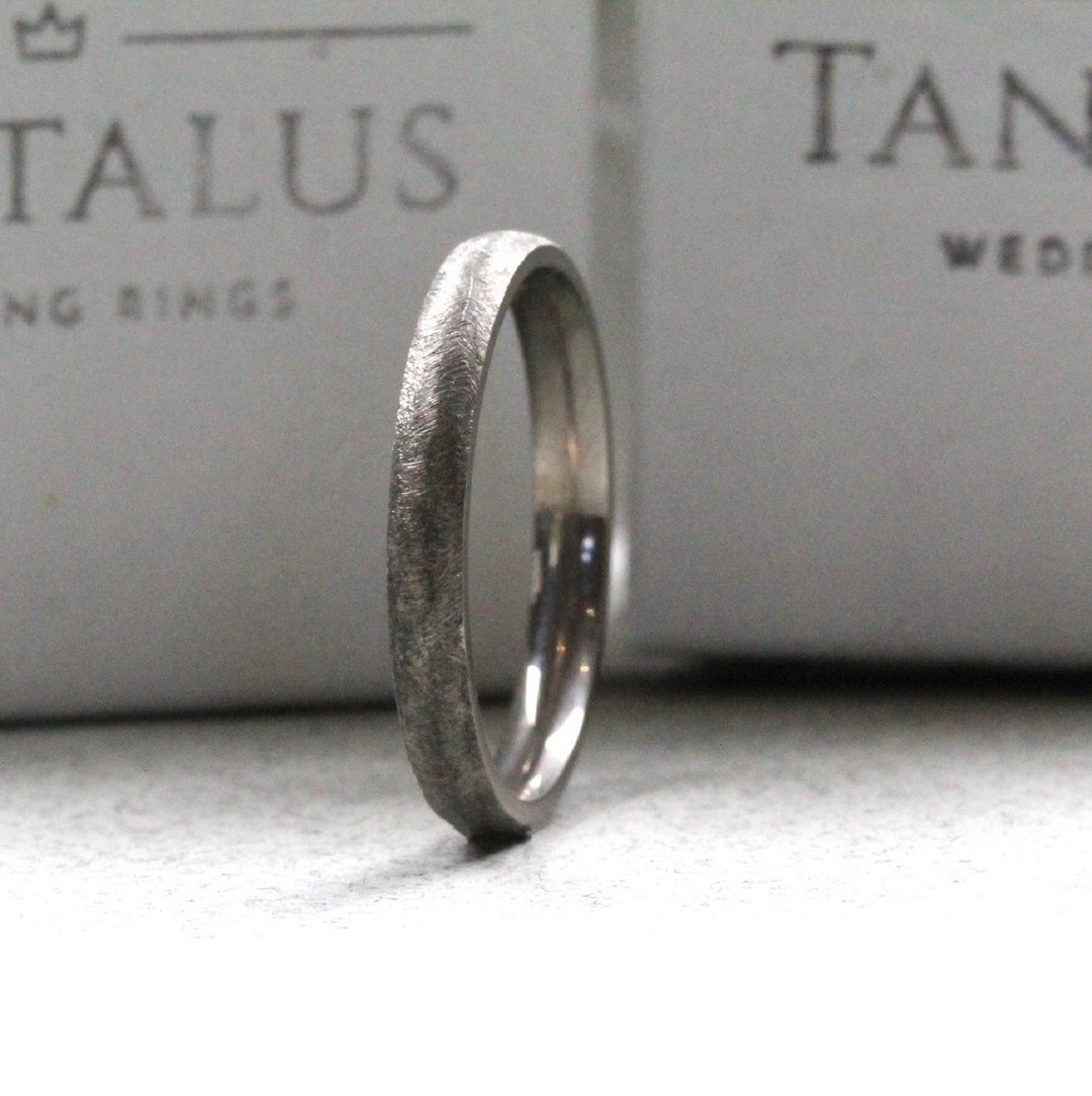 Titanium Slim Wedding Ring Textured Matt Finish. 2.00 Mm, 2.50 Mm, 3.00 ...