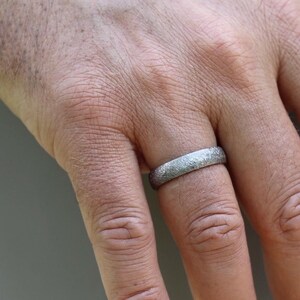 Titanium Ring Meteorite Surface Effect/ Asteroid Effect. Titanium ...