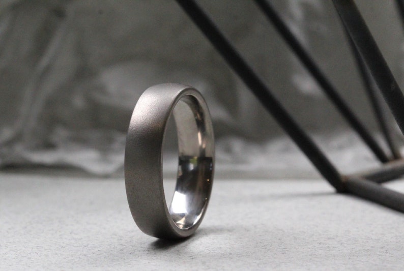 Titanium Wedding Ring Ice-effect Matt Finish. Comfort Fit. Titanium ...