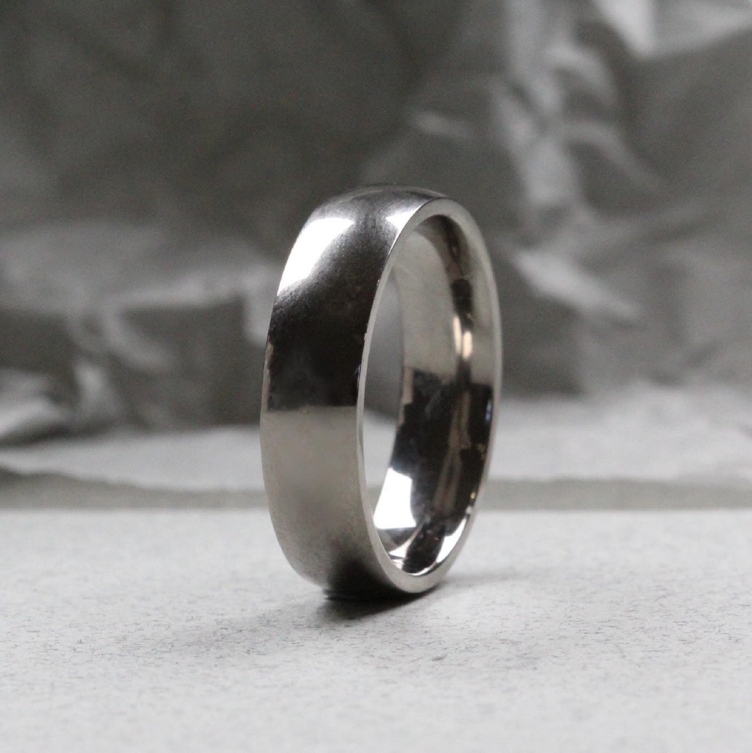 Titanium Wedding Ring Polished Finish. Comfort Fit. Titanium Wedding ...
