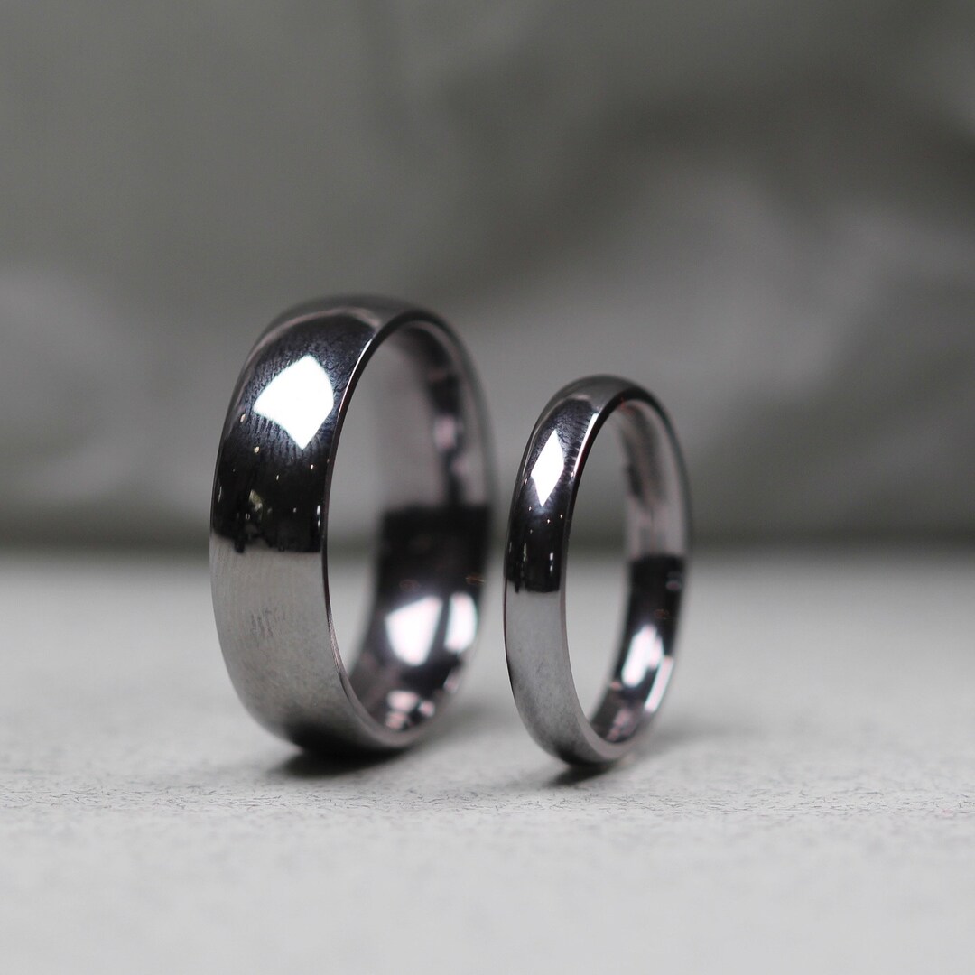 Tantalum Wedding Rings Set. Polished Finish. Matching Wedding Rings Set ...