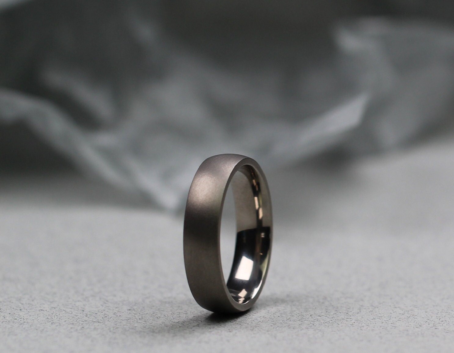 Titanium Wedding Ring Ice-effect Matt Finish 6 Mm. Comfort - Etsy