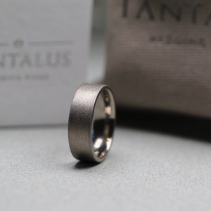 Titanium Wedding Ring Ice-effect Matt Finish. Flat Shape. Comfort Fit ...