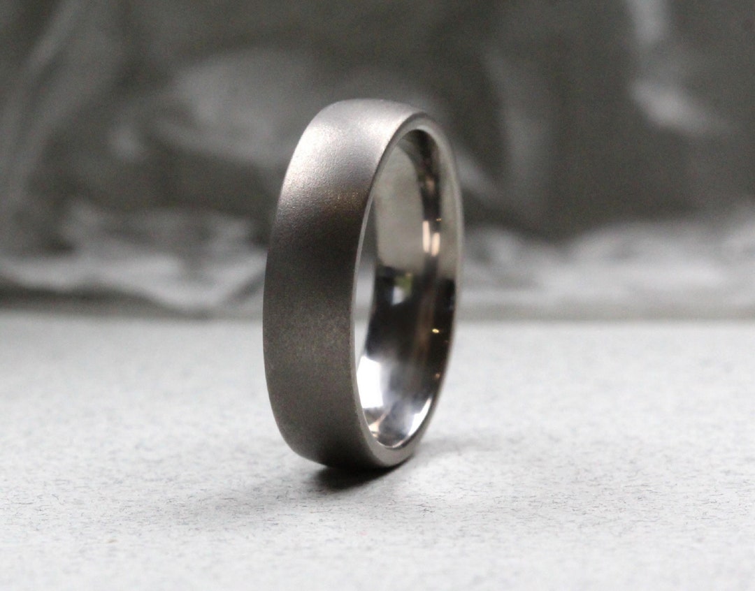 Titanium Wedding Ring Ice-effect Matt Finish. Comfort Fit. Titanium ...