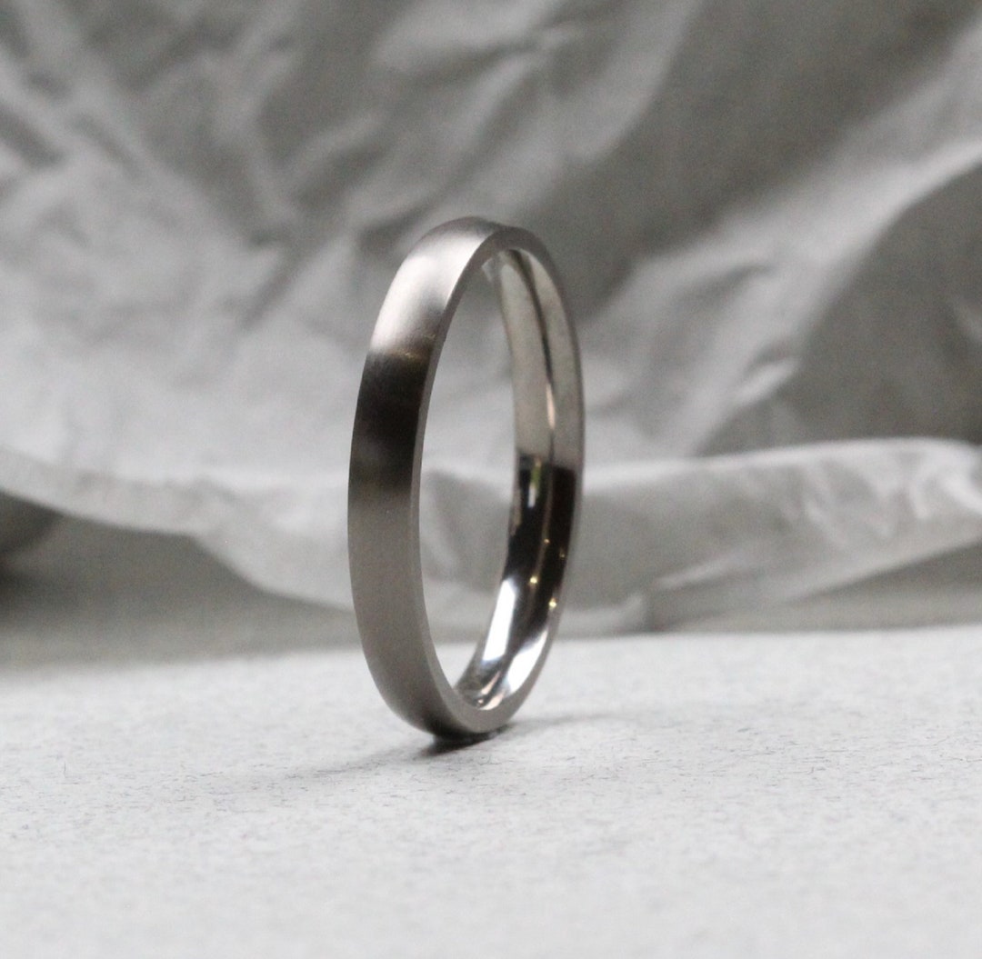 Titanium Slim Wedding Ring Matt Finish. Comfort Fit. 2.00 Mm, 2.50 Mm ...